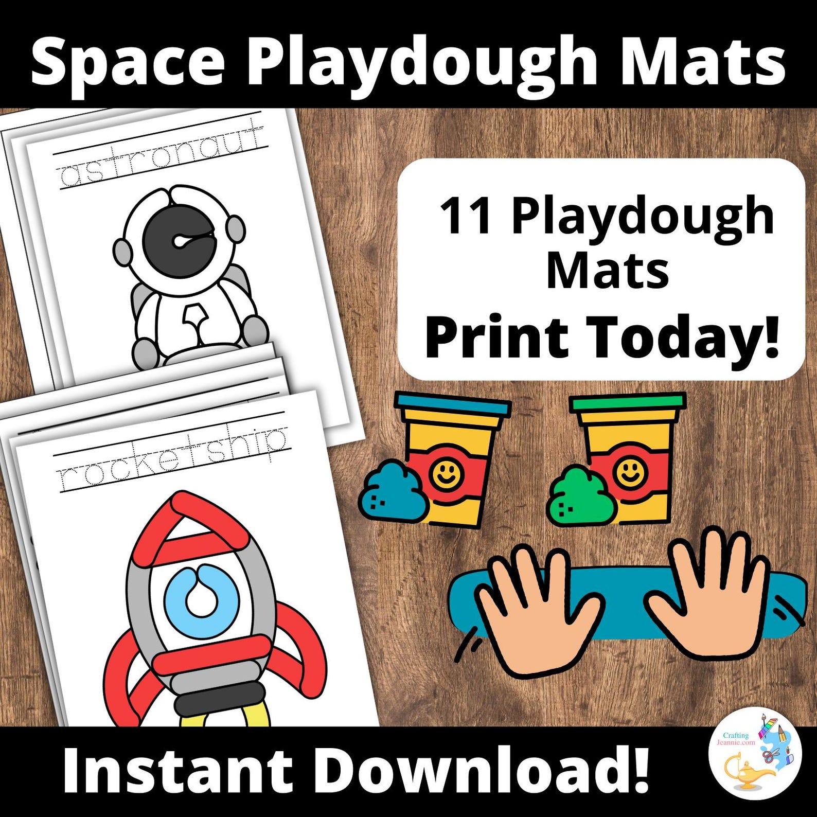 Space Playdough Mats for Preschoolers, Outer Space Activity for ...