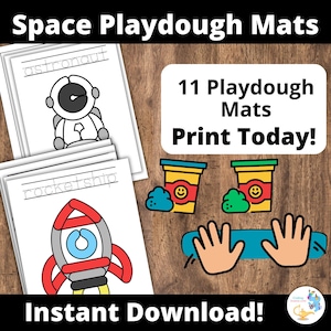 Space Playdough Mats for Preschoolers, Outer Space Activity for ...