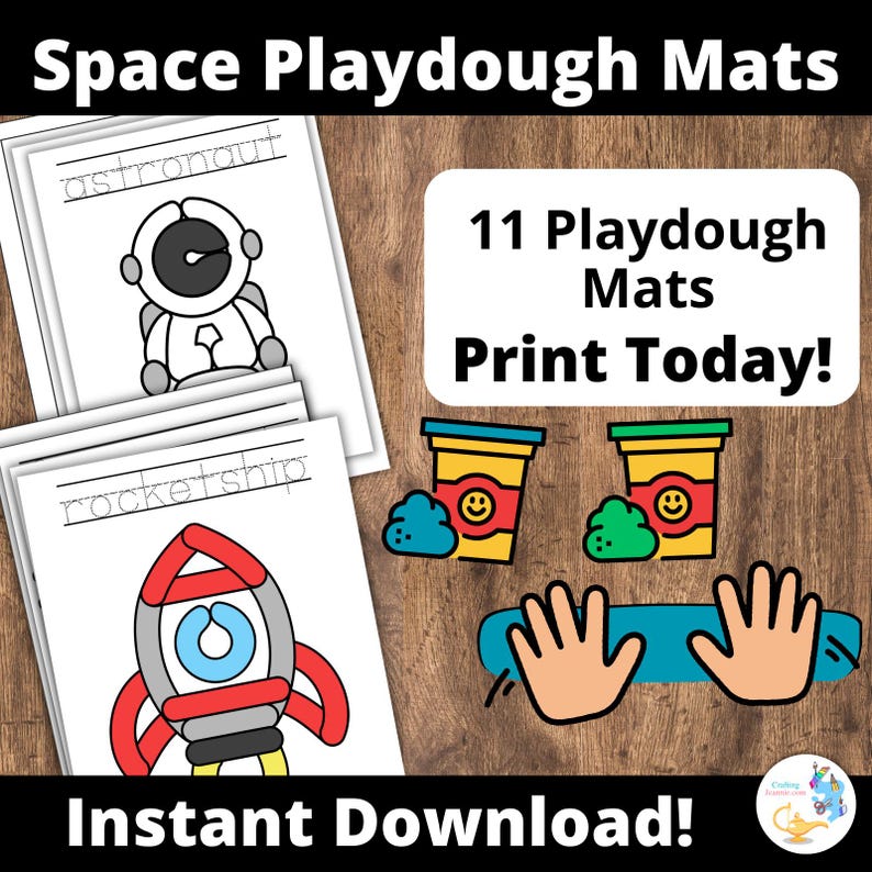 Space Playdough Mats for Preschoolers, Outer Space Activity for ...