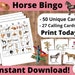 Horse Bingo Cards: Printable Bingo Cards, Kids Game Activity, Horse ...