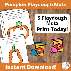 Pumpkin Playdough Mats for Preschoolers, Pumpkin Activities for ...