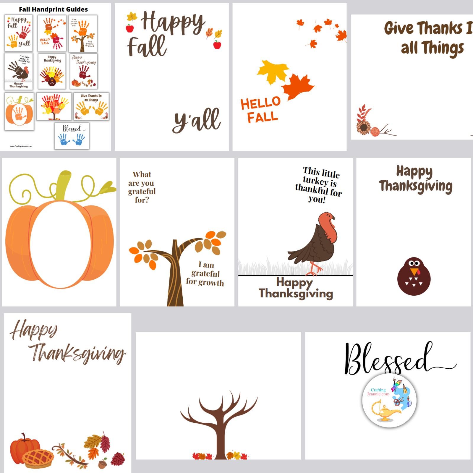 Printable Fall Handprint Craft for Preschoolers, Kindergarteners, and ...