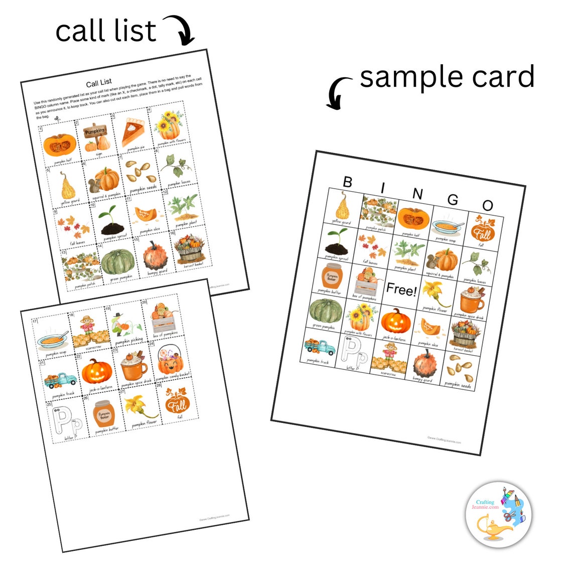 Pumpkin BINGO Game L Fall-themed Preschool Activities L Pumpkin Games ...