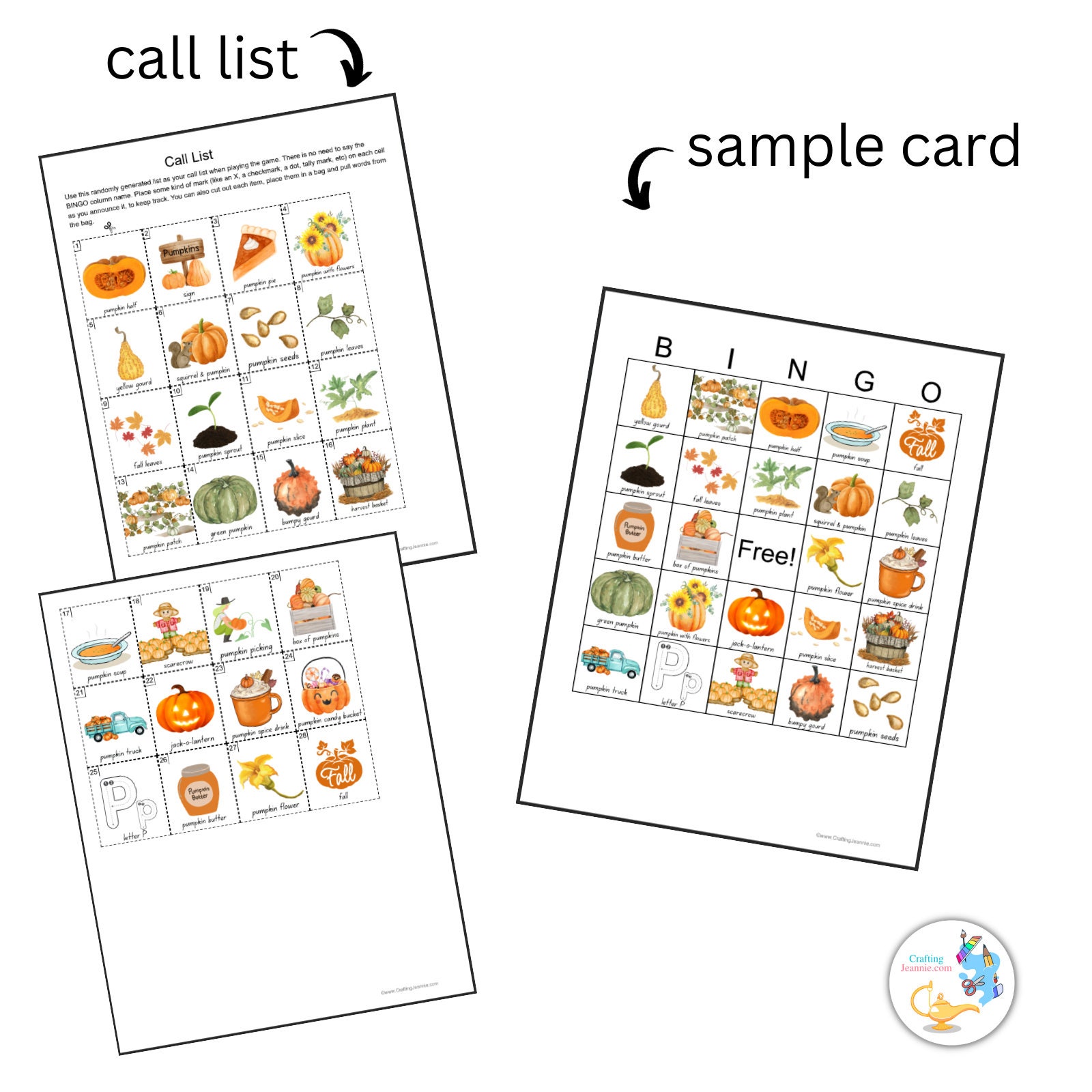 Pumpkin BINGO Game L Fall-themed Preschool Activities L Pumpkin Games ...