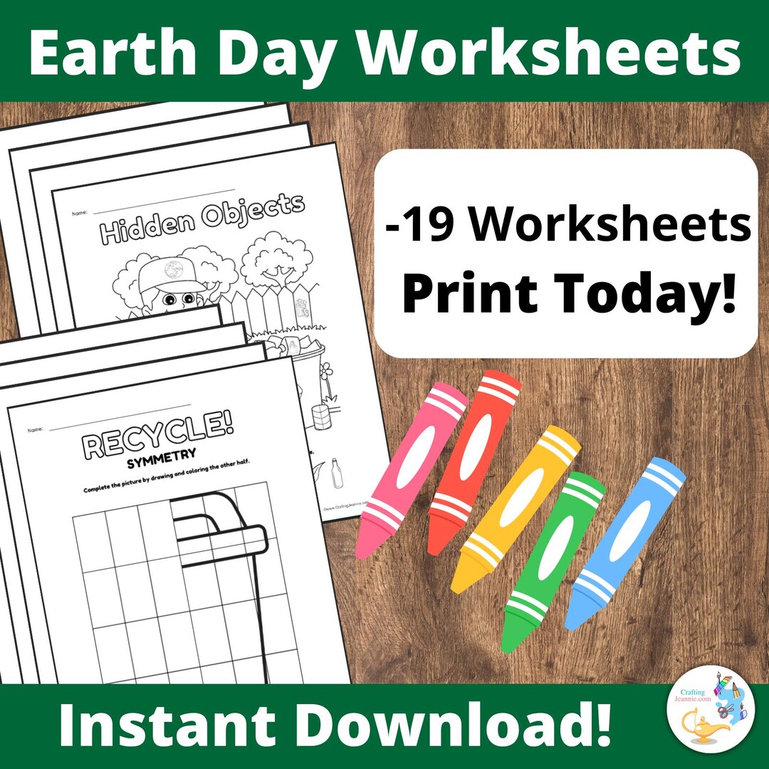 Printable Earth Day Worksheets for Preschoolers, Earth Day Workbook for ...