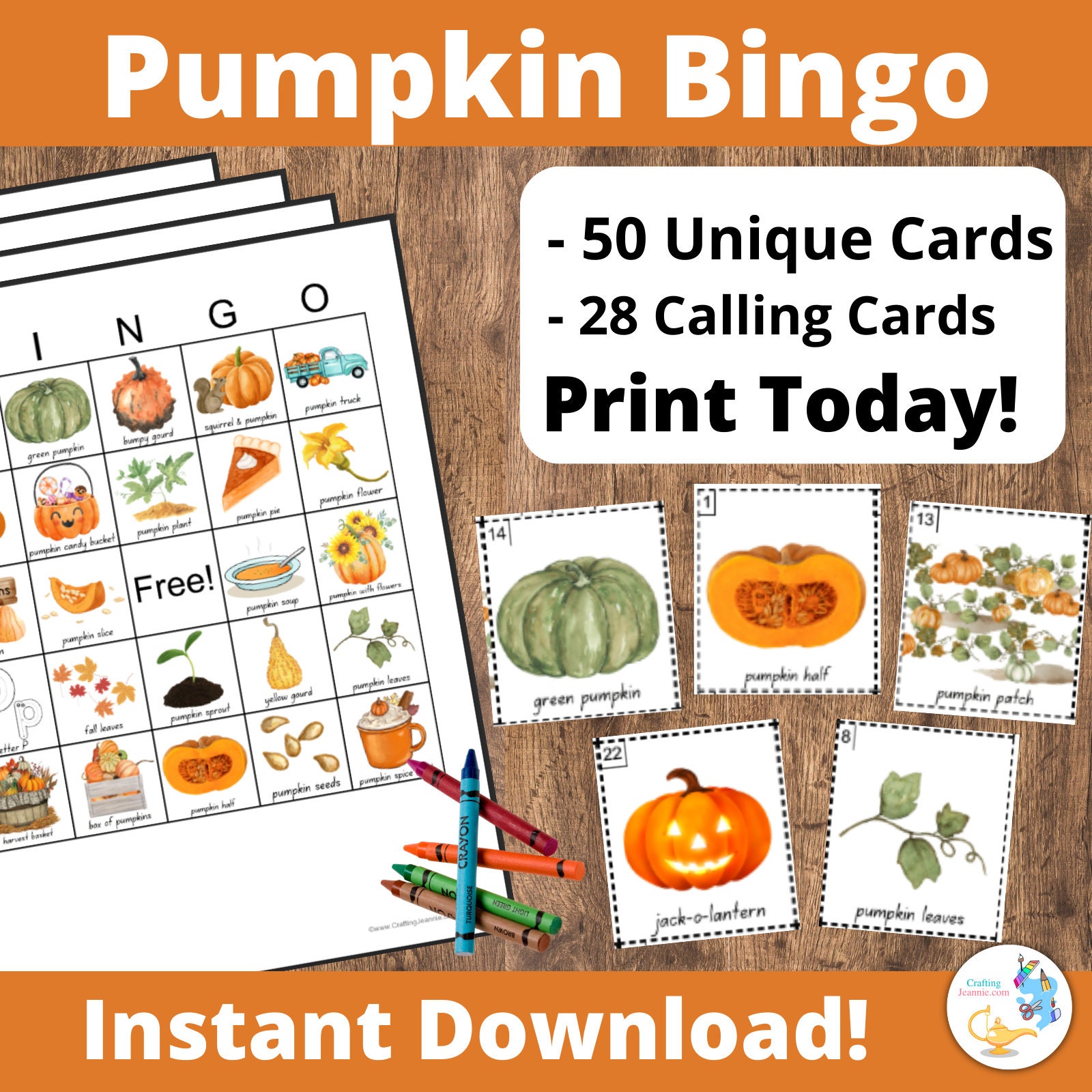 Pumpkin BINGO Game L Fall-themed Preschool Activities L Pumpkin Games ...