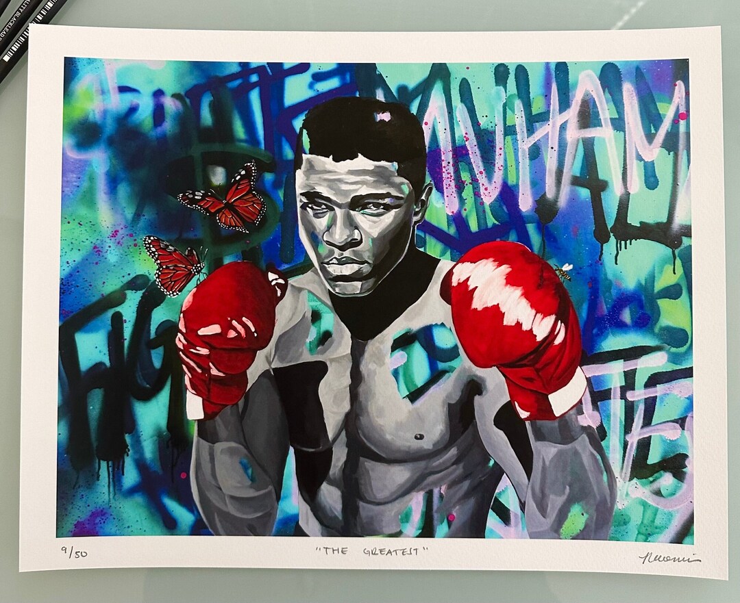 Muhammad Ali Fine Art Print - Colorful Spray Paint Background With ...