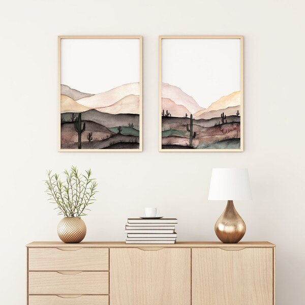 Desert Watercolor Print - Etsy