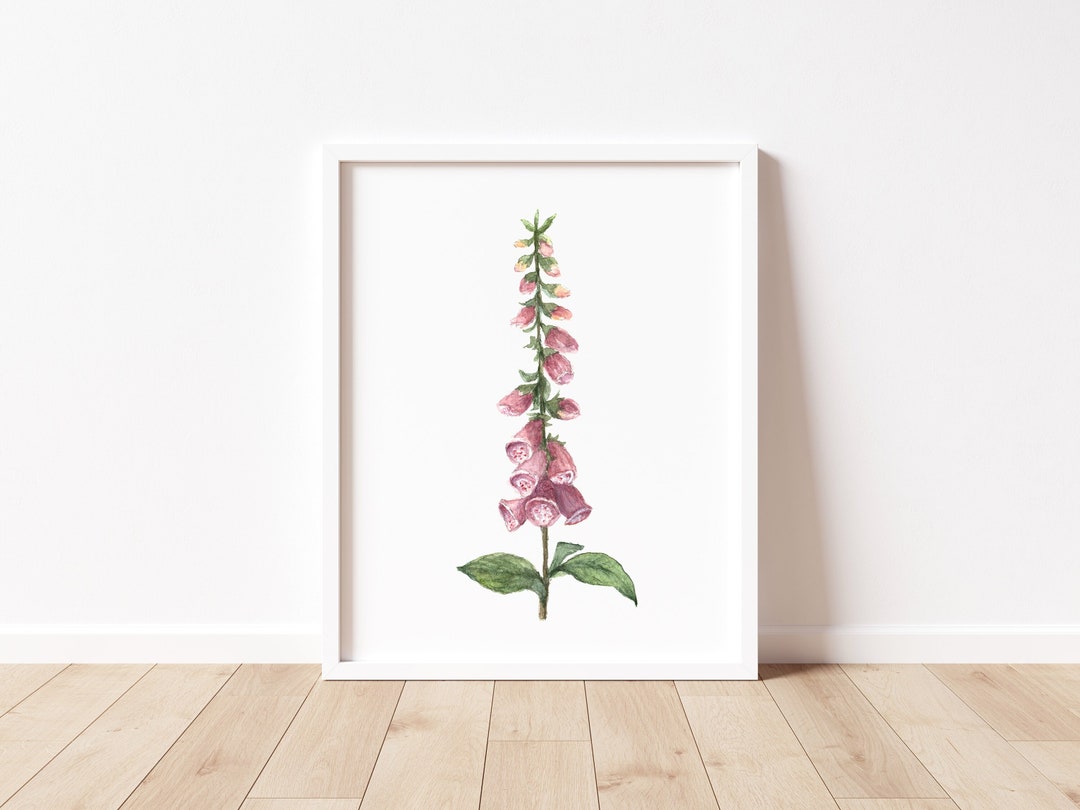 Foxglove Print, Foxglove Art, Foxglove Watercolor Painting, Watercolor ...