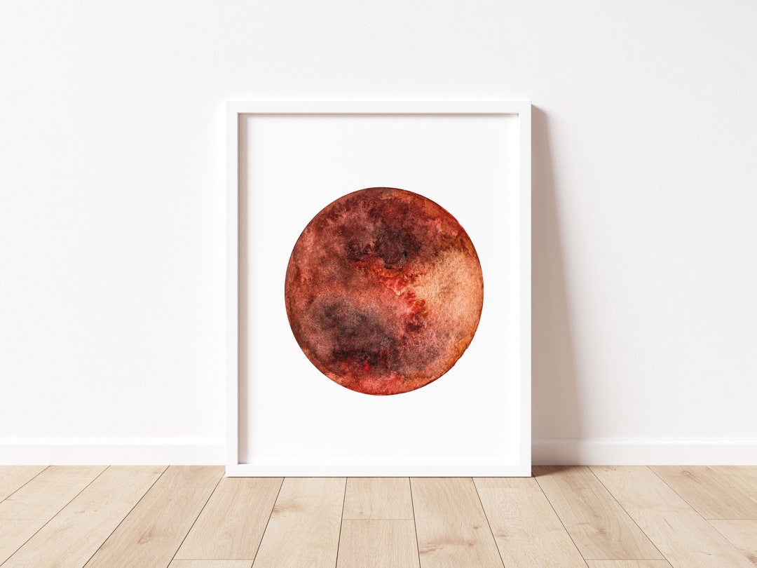 Mars Art Print, Planet Print, Watercolor Print, Space Artwork, Solar ...