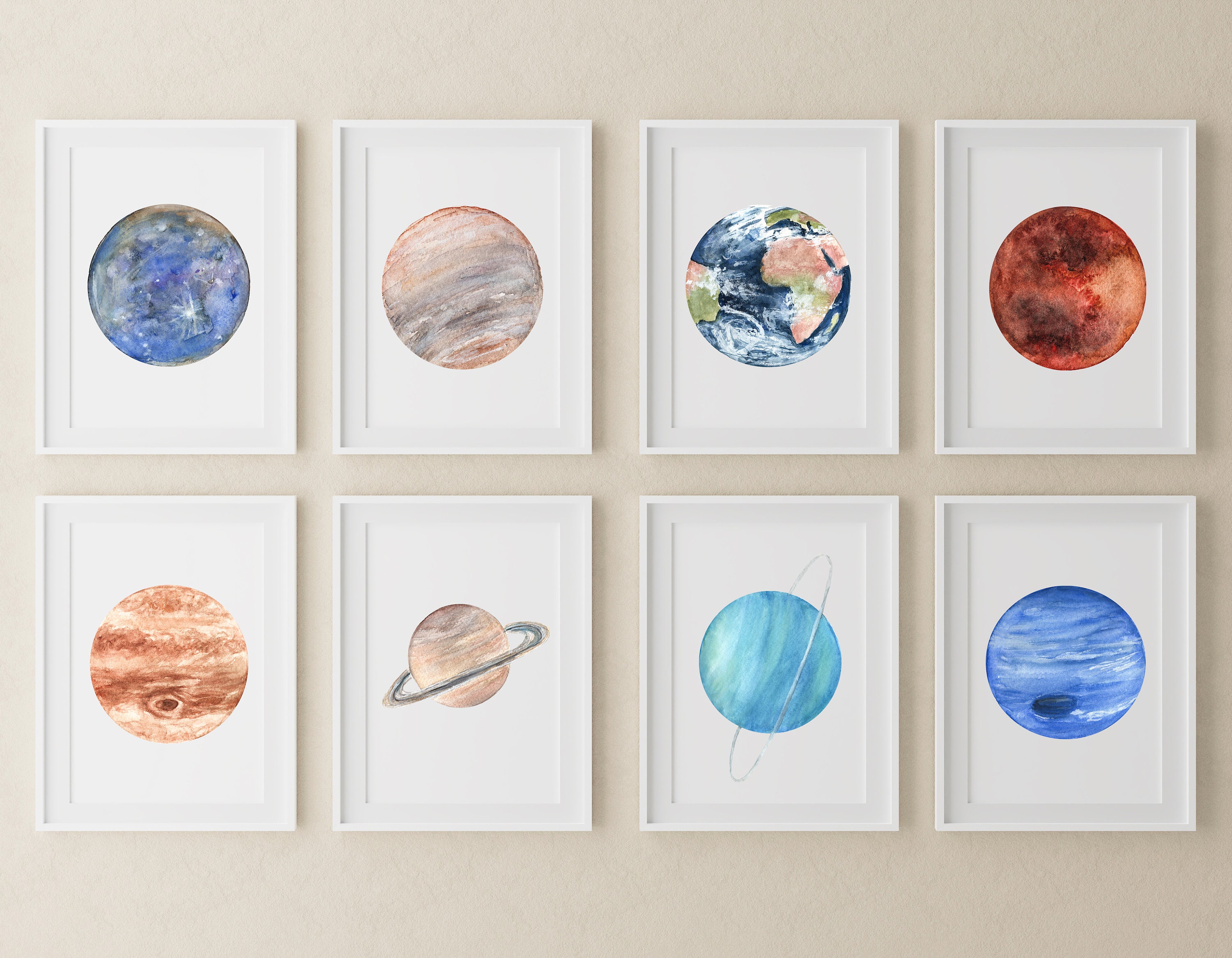 Planets Prints, Nursery Wall Art, Mercury, Venus, Earth, Mars, Jupiter ...