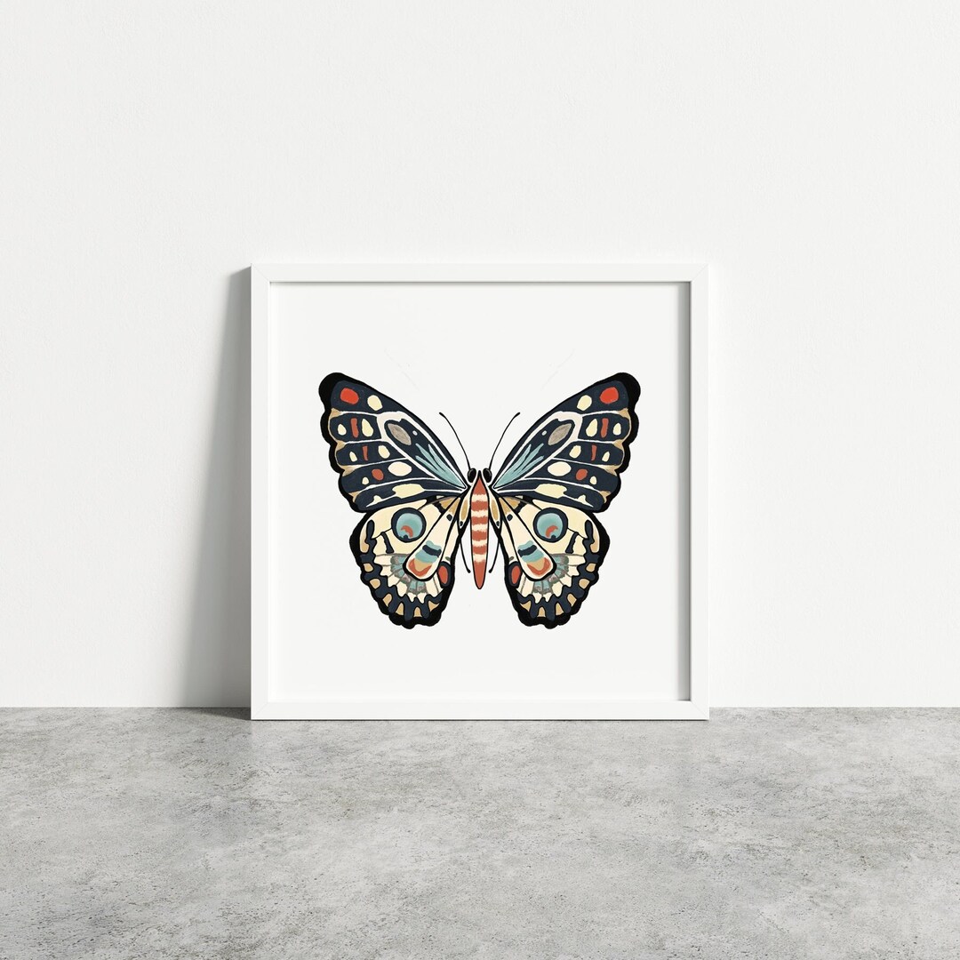 Boho Moth Art Print, Butterfly Art Print, Insect Wall Art, Boho Baby ...