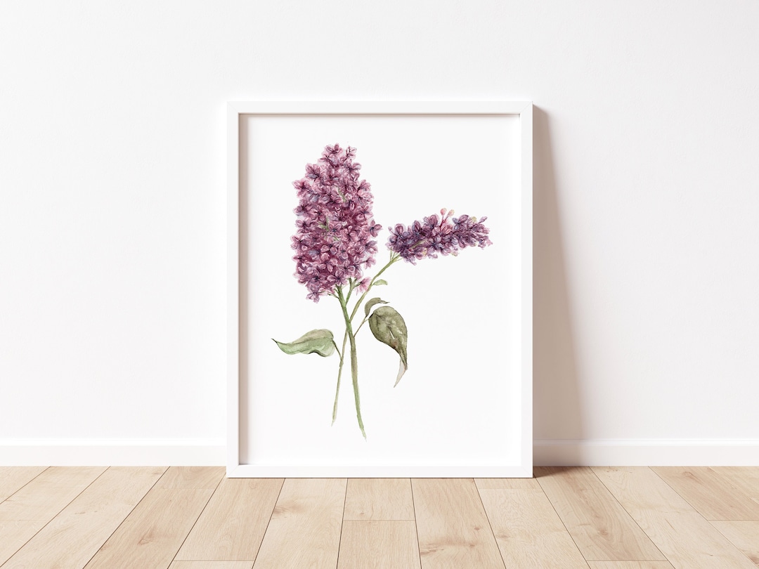 Lilac Print, Lilac Watercolor Art Print, Lilac Wall Art, Lilac ...