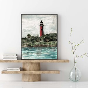 Ponce Inlet Lighthouse Art Print Lighthouse Artwork Ponce De - Etsy
