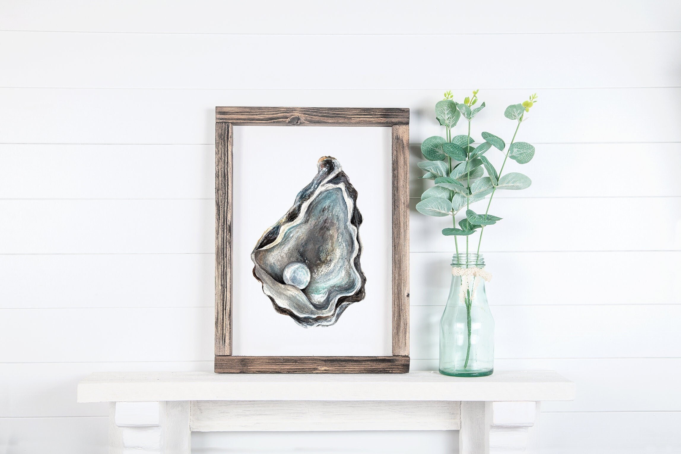 Pearl Print Oyster Shell Art Oyster Watercolor Print Pearl - Etsy