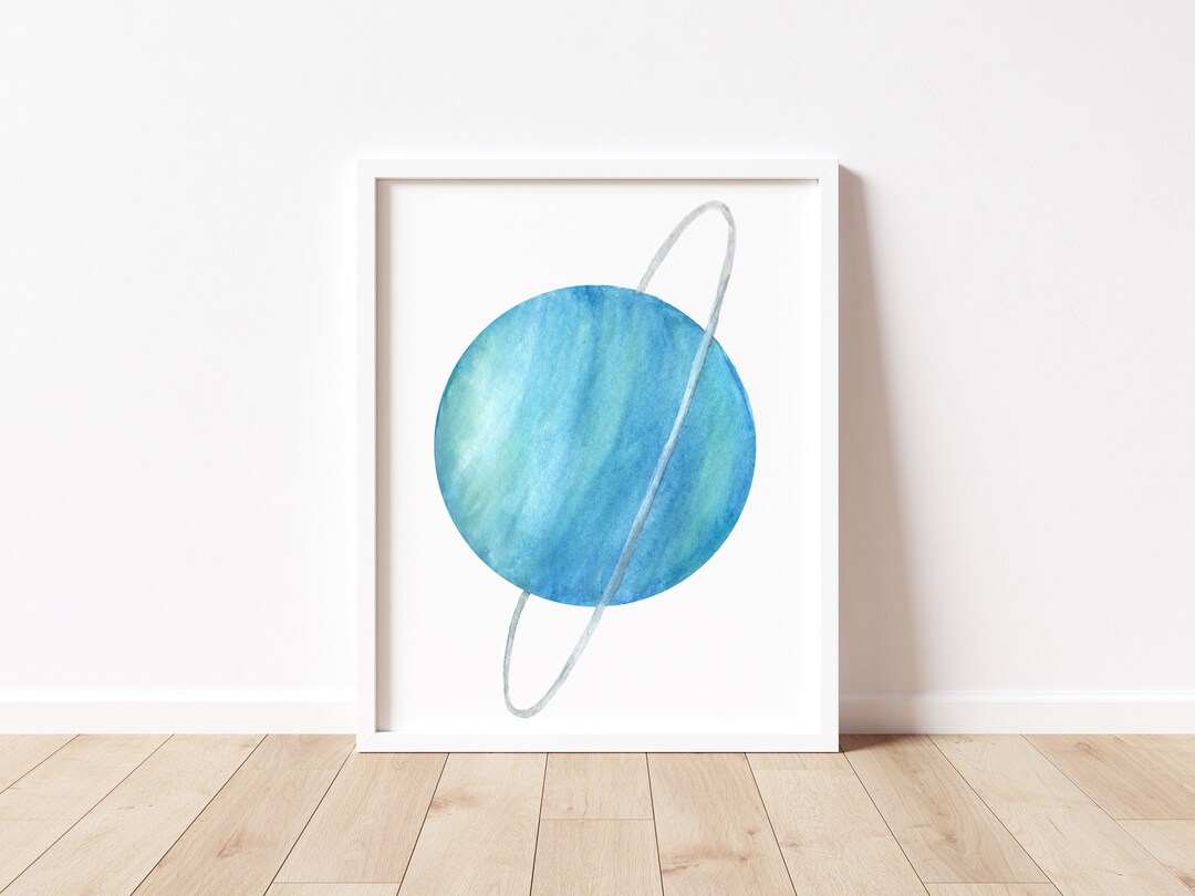 Uranus Print, Planet Print, Watercolor Print, Space Artwork, Solar ...