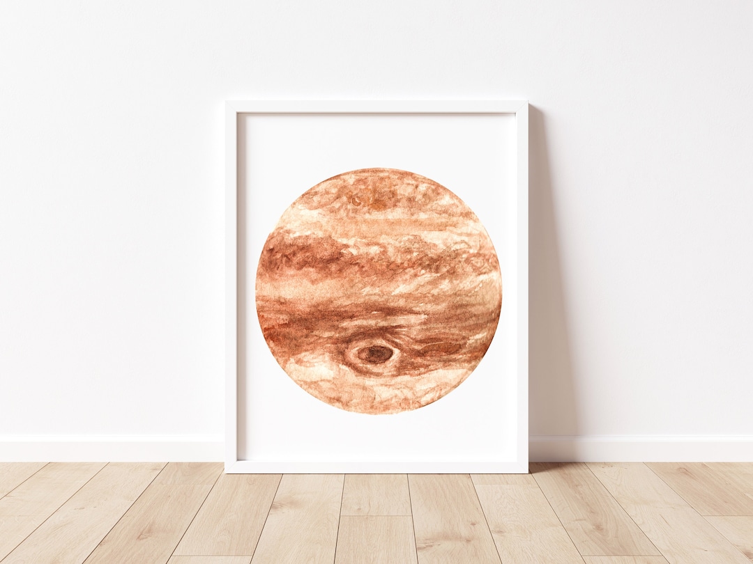 Jupiter Art Print, Planet Print, Watercolor Print, Space Artwork, Solar ...