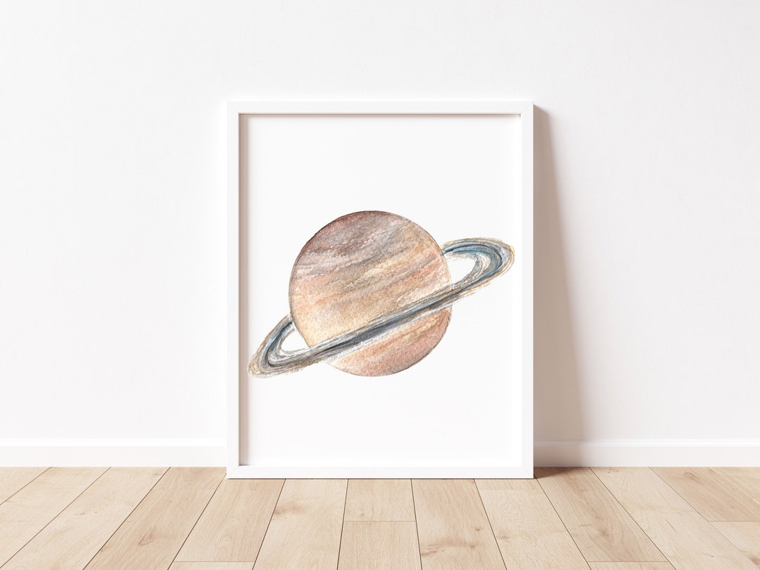 Saturn Art Print, Planet Print, Watercolor Print, Space Artwork, Solar ...
