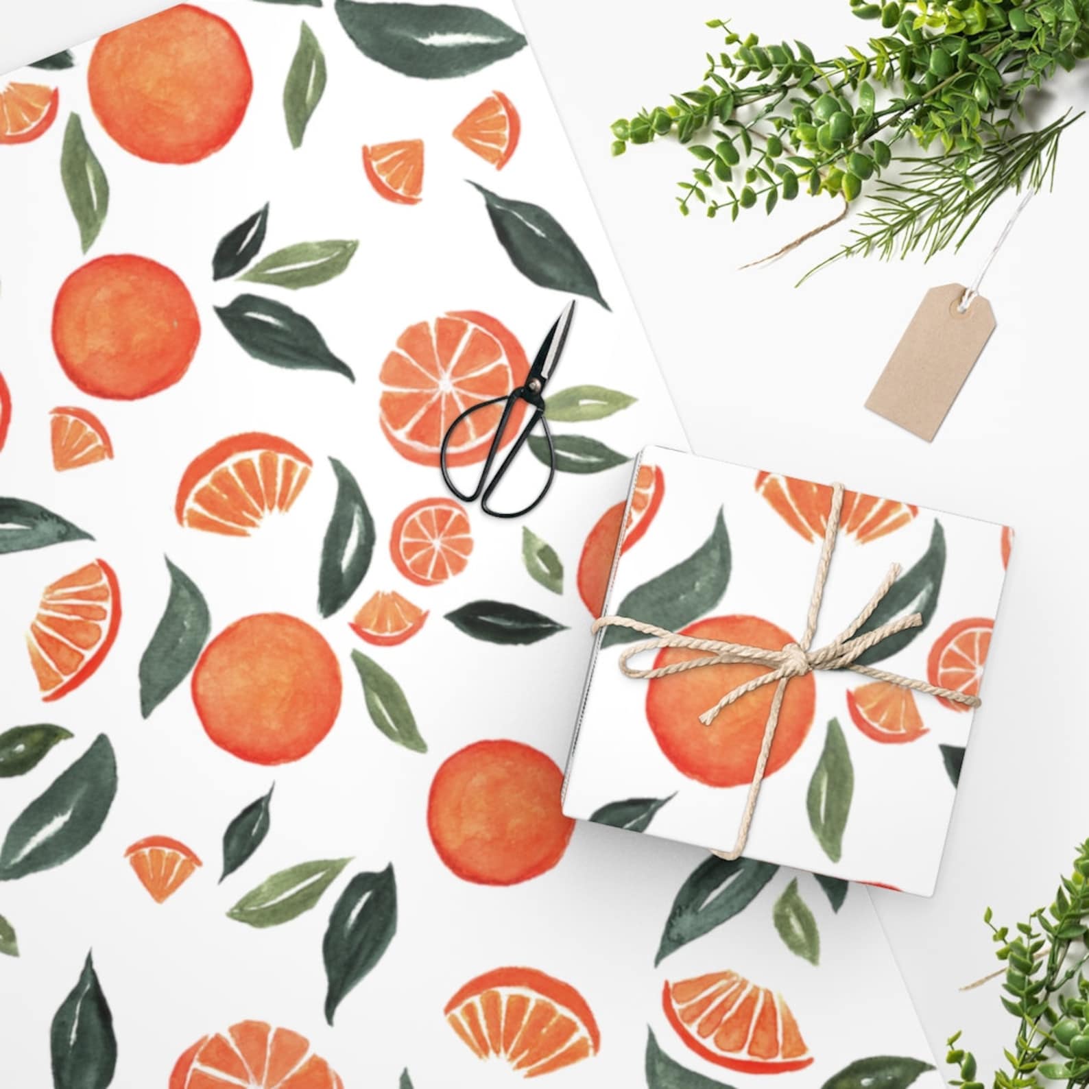 Citrus Wrapping Paper, Oranges Wrapping Paper, Wrapping Paper With ...