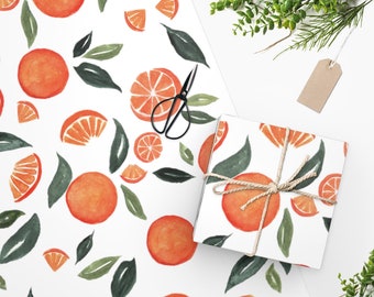 Orange Blossom Illustration Wrapping Papers, Birthday Wrapping Papers ...