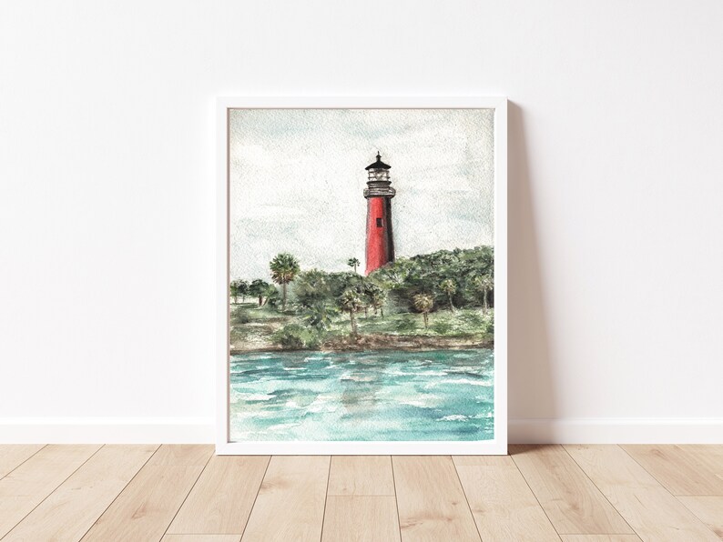 Ponce Inlet Lighthouse Art Print Lighthouse Artwork Ponce De - Etsy
