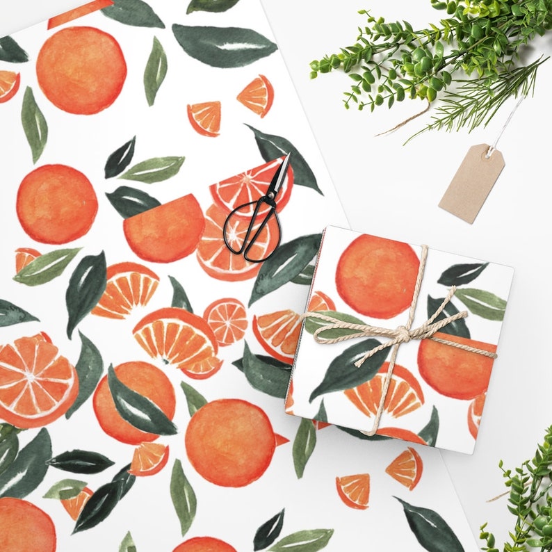 Citrus Wrapping Paper Oranges Wrapping Paper Wrapping Paper - Etsy