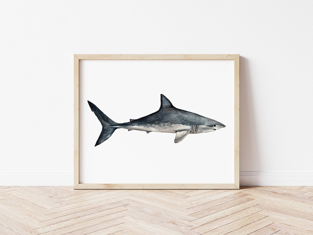 Mako Shark Watercolor Print - Ocean Art - Marine Life Wall Decor - Etsy