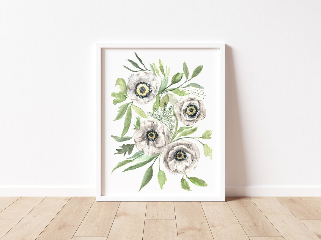 Botanical Folk Art, Folk Art Print, Botanical Wall Art, Floral Wall Art ...