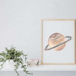 Saturn Art Print, Planet Print, Watercolor Print, Space Artwork, Solar ...