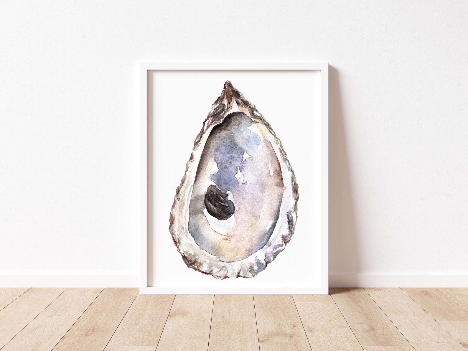 Oyster Shell Watercolor Painting 2-piece Set | Etsy