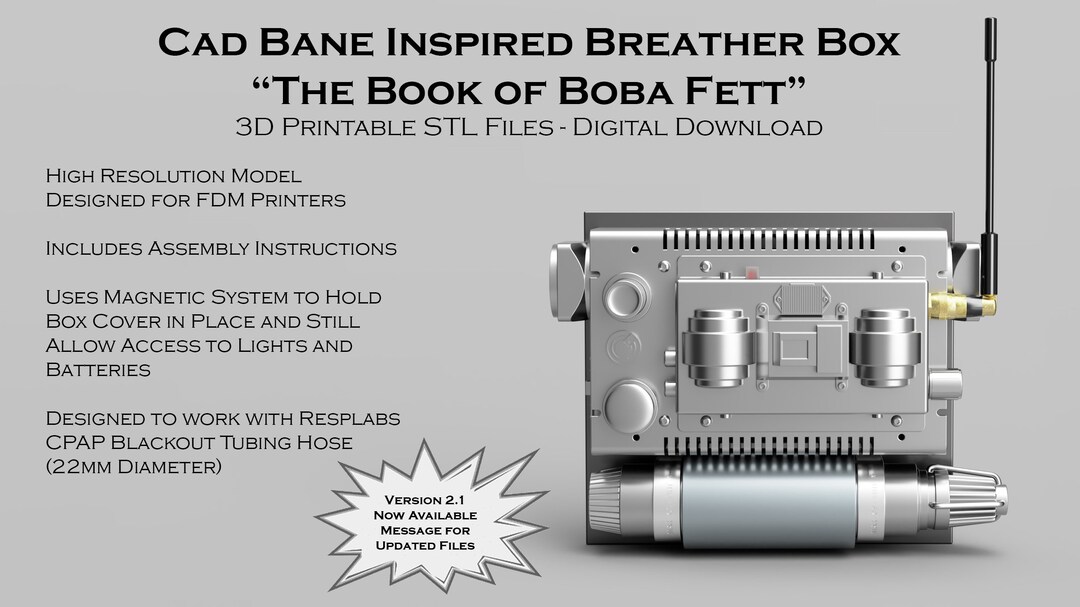 Cad Bane Inspired Breather Box Backpack Book of Boba Fett STL 3D Model ...