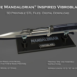 Mandalorian Inspired Vibroblade STL 3D Model for 3D Printing | Etsy