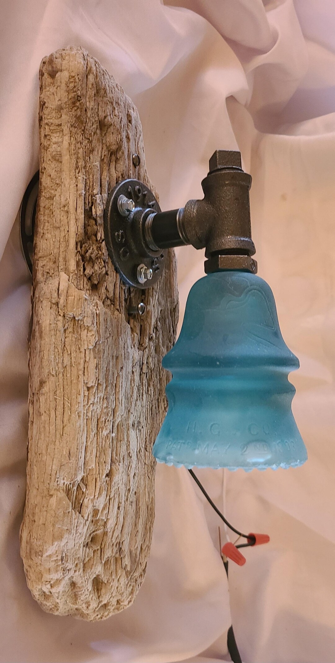 Single Driftwood Glass Insulator Vintage Clear Wall Sconce Light Lights ...