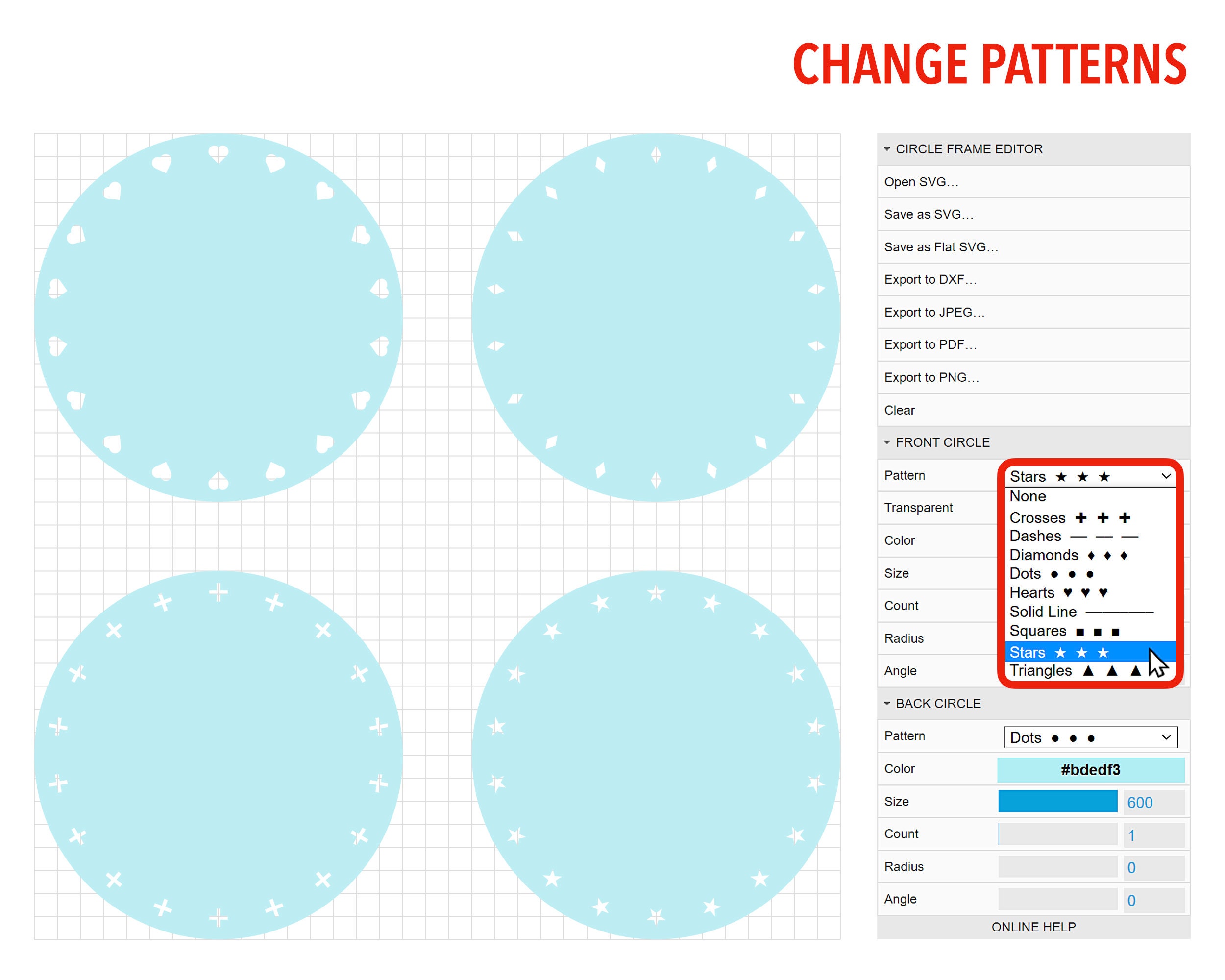 Marcos de círculo relleno editable SVG paquete en colores pastel, uso ...