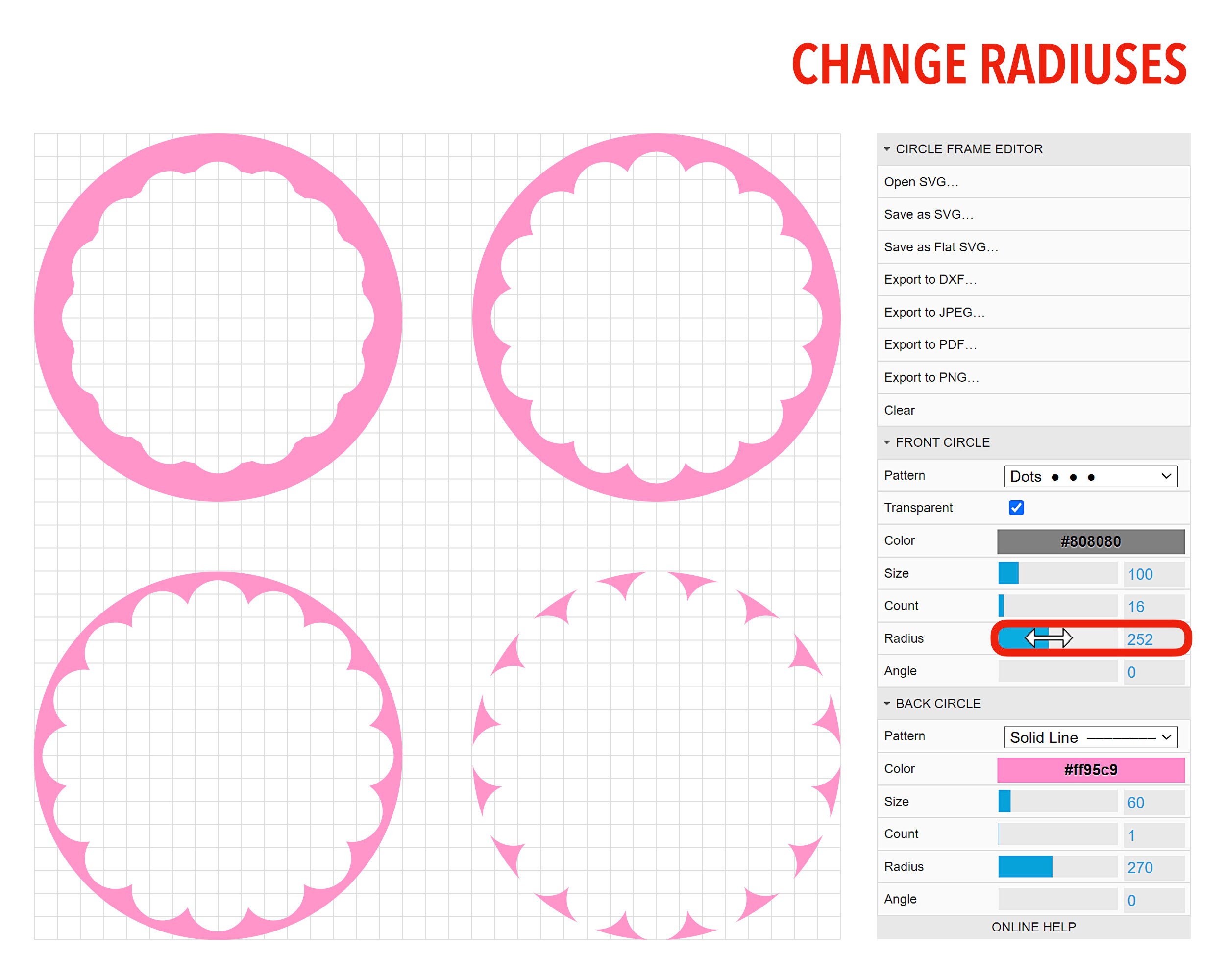 Editable Inverted Circle Frames SVG Bundle in Light Rainbow Colors ...
