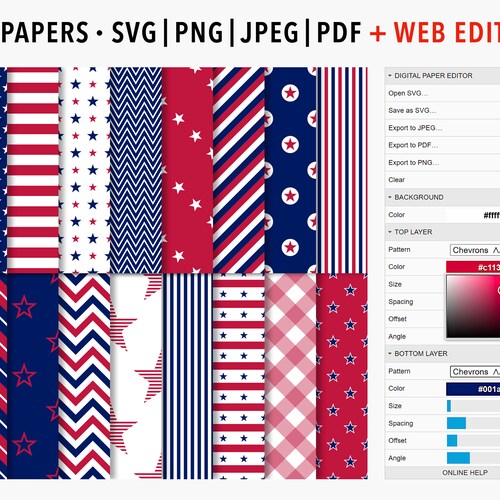 Patriotic Digital Paper 4th of July Paper Backgrounds - Etsy
