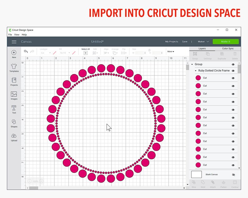 Editable Dotted Circle Frames SVG Bundle in Dark Rainbow Colors ...