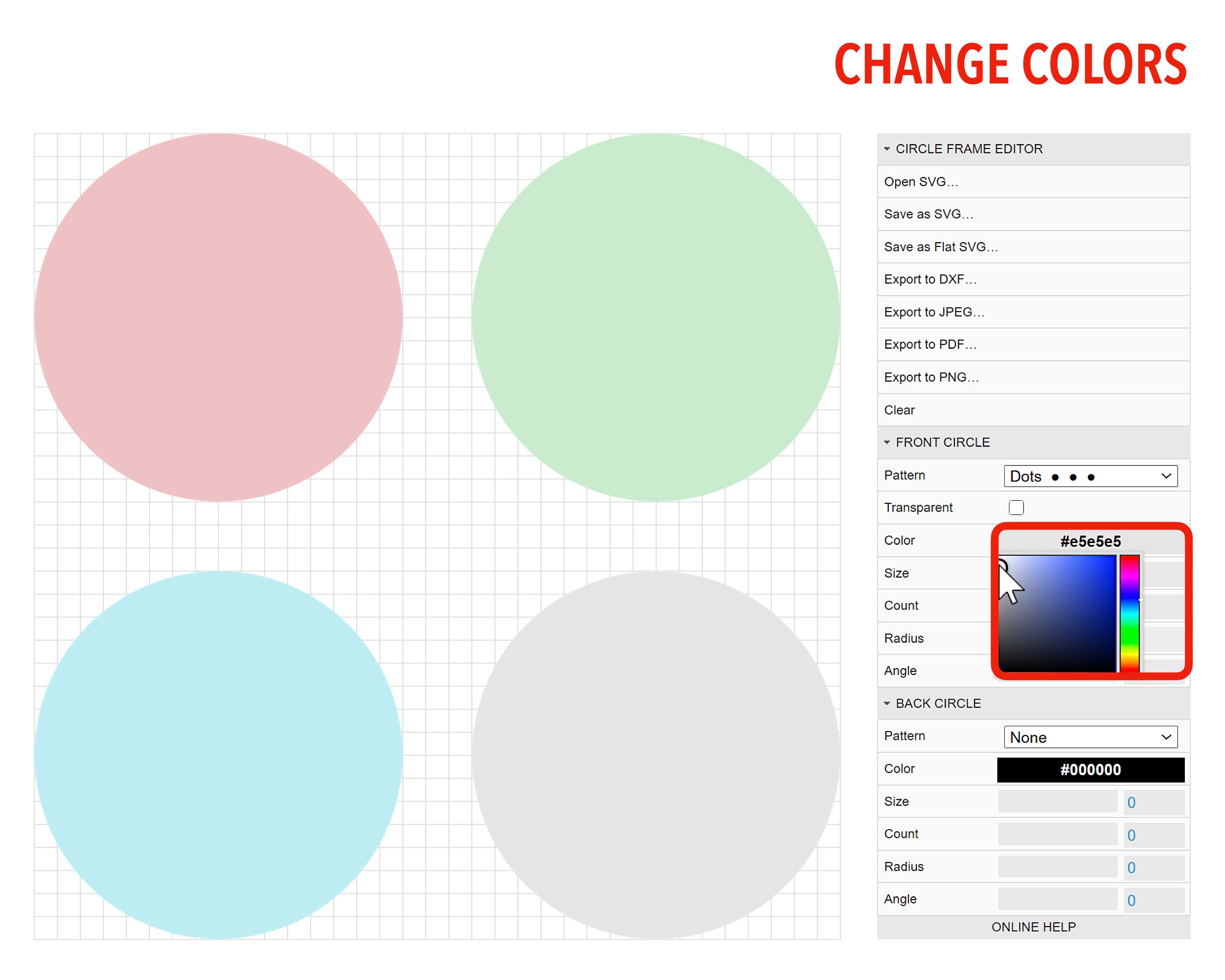 Marcos de círculo relleno editable SVG paquete en colores | Etsy