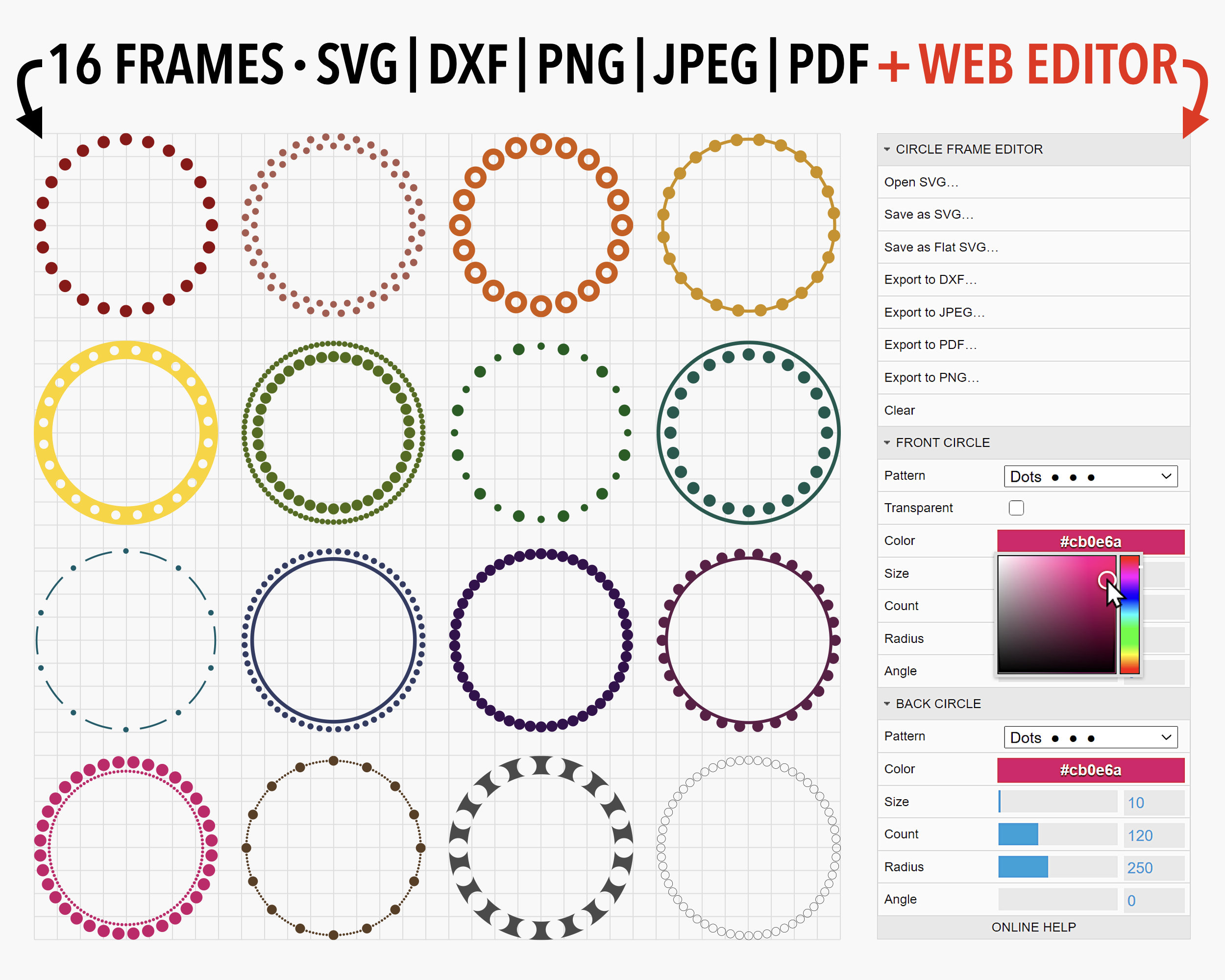 Circle svg Dotted Circle Frames SVG Bundle Circle frame clipart ...