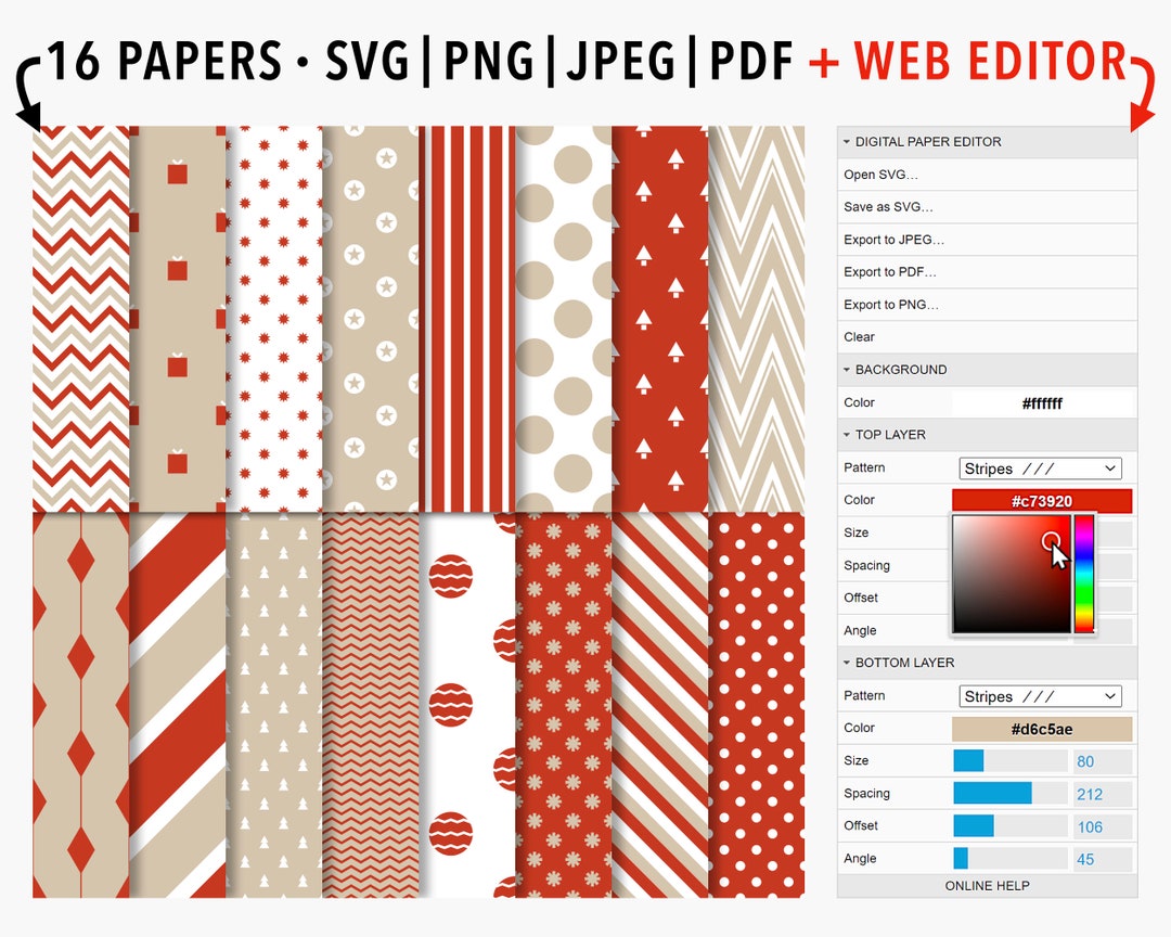 Editable Christmas Digital Paper: Customizable Holiday Backgrounds ...