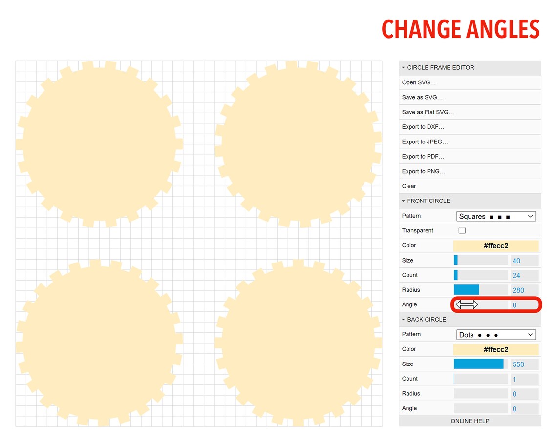 Marcos de círculo relleno editable SVG paquete en colores | Etsy
