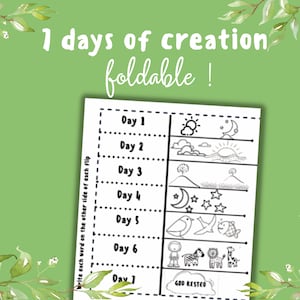 Creation Worksheet | Bible Studies | Days of Creation | Flip Book - Etsy