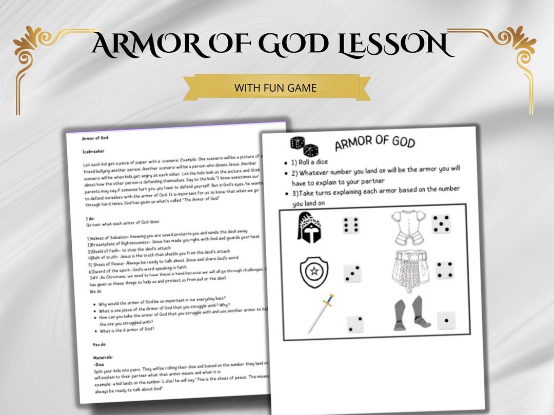Armor of God Lesson Printable | Sunday School Lesson | Armor Lesson - Etsy