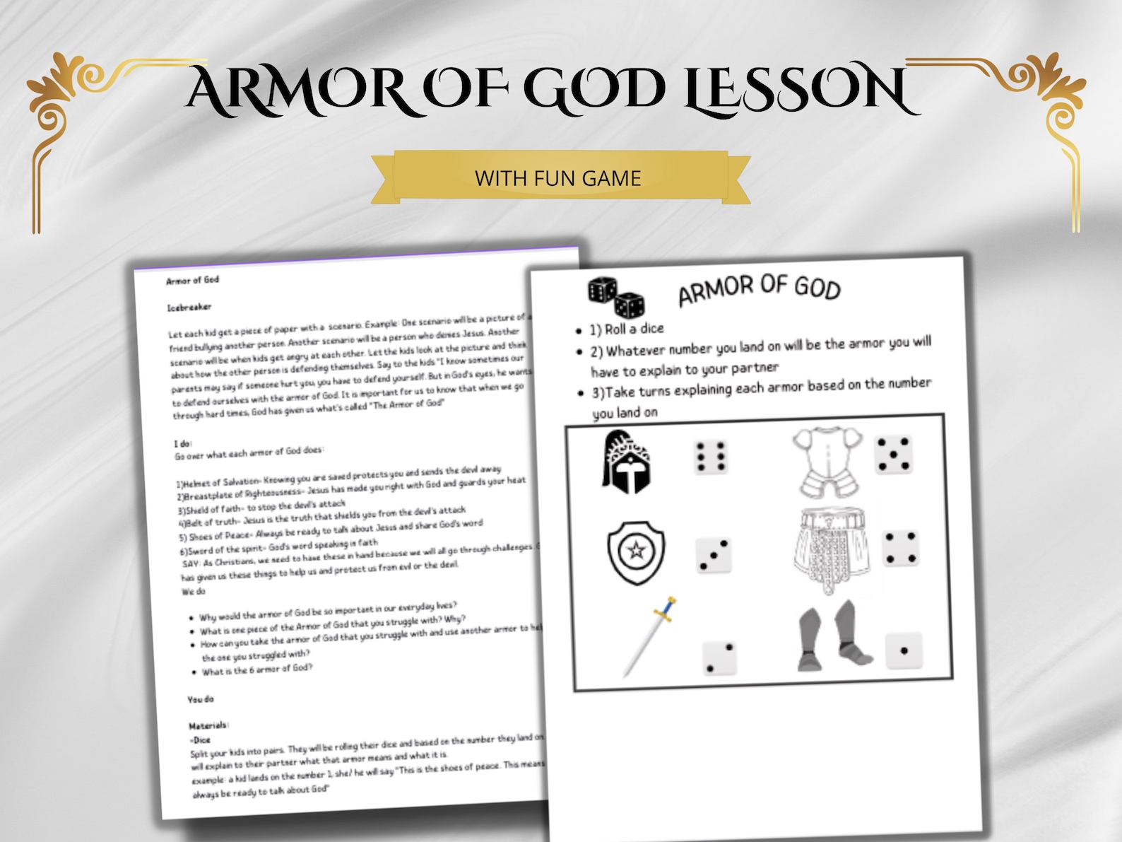 Armor of God Lesson Printable | Sunday School Lesson | Armor Lesson - Etsy