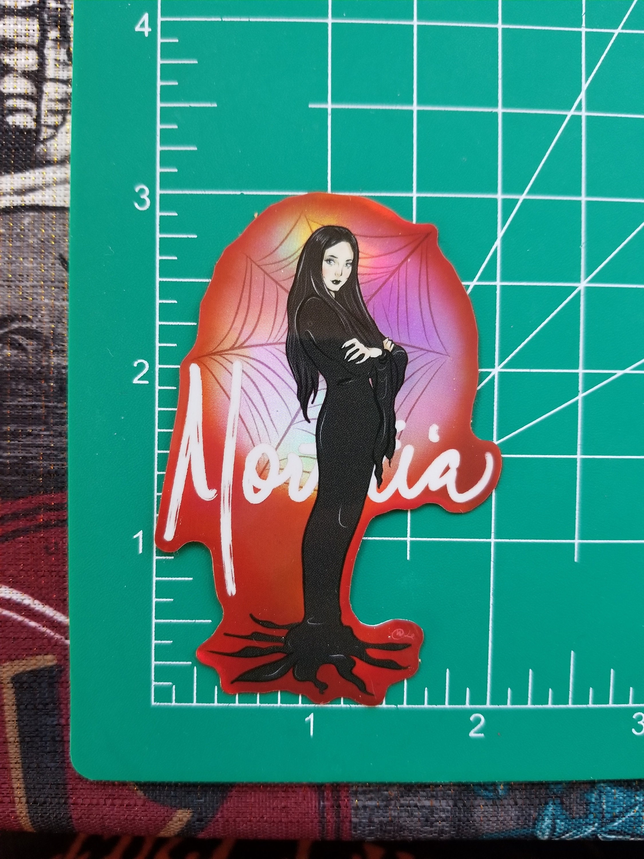 Morticia Addams Holographic Sticker - Etsy