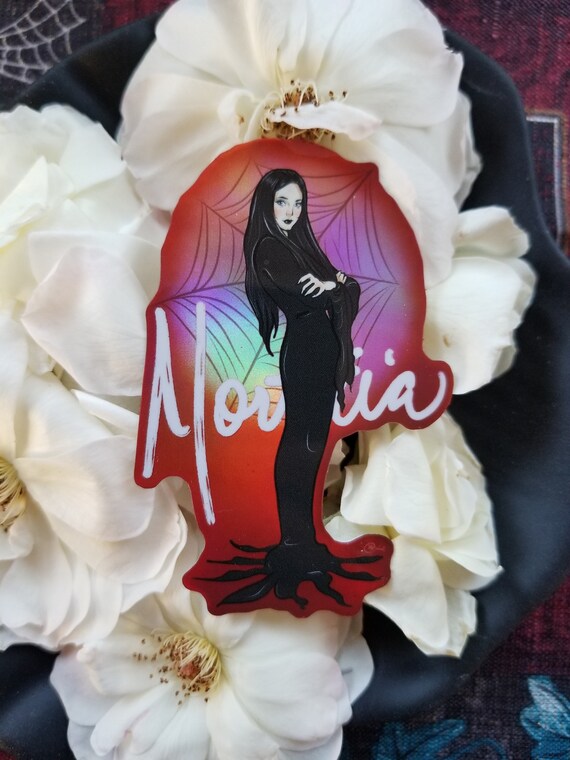 Morticia Addams Holographic Sticker | Etsy