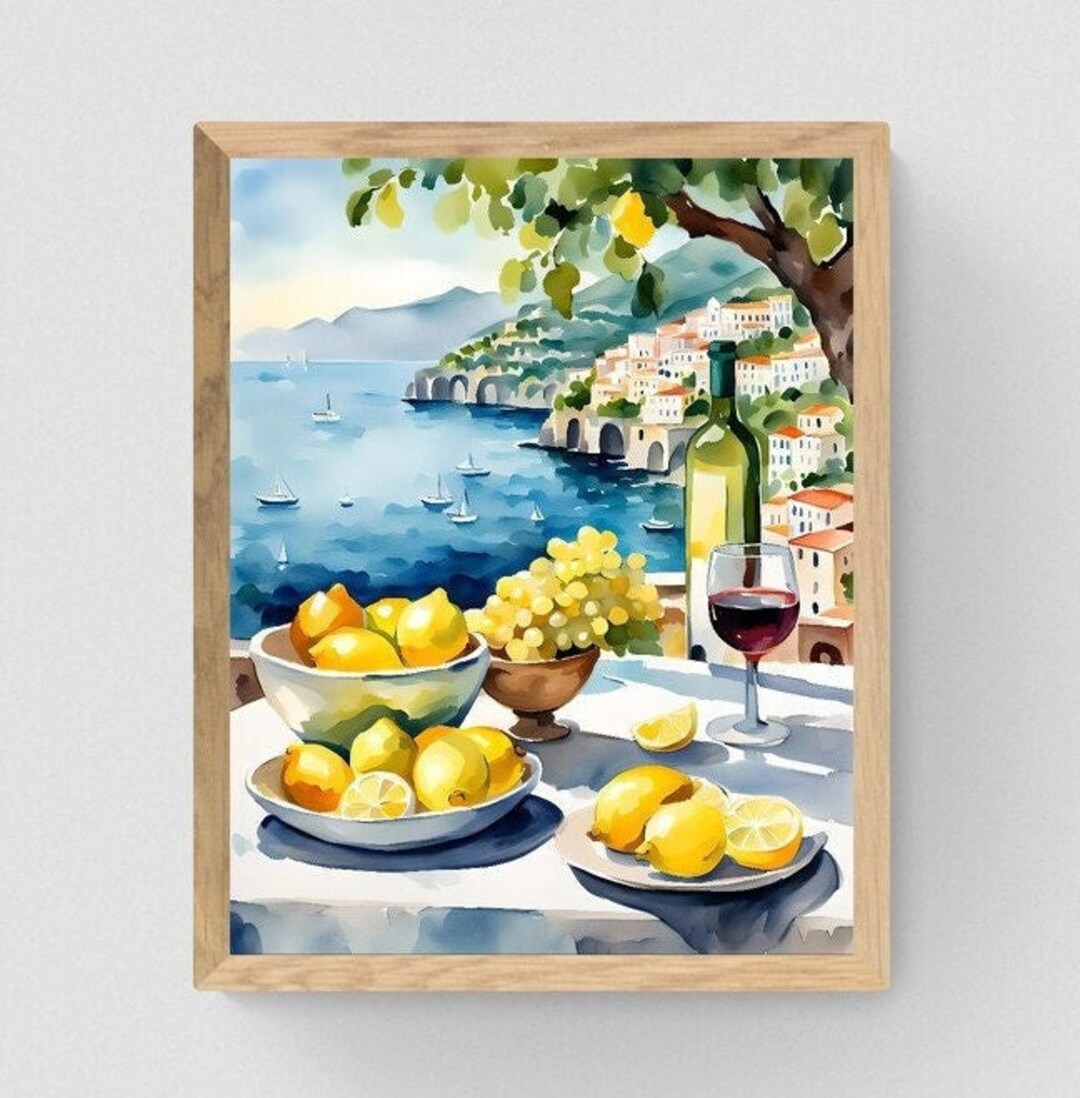 Amalfi Coast Italy Lemons, Costa D'amalfi Italy Wall Art, Vintage Wall ...