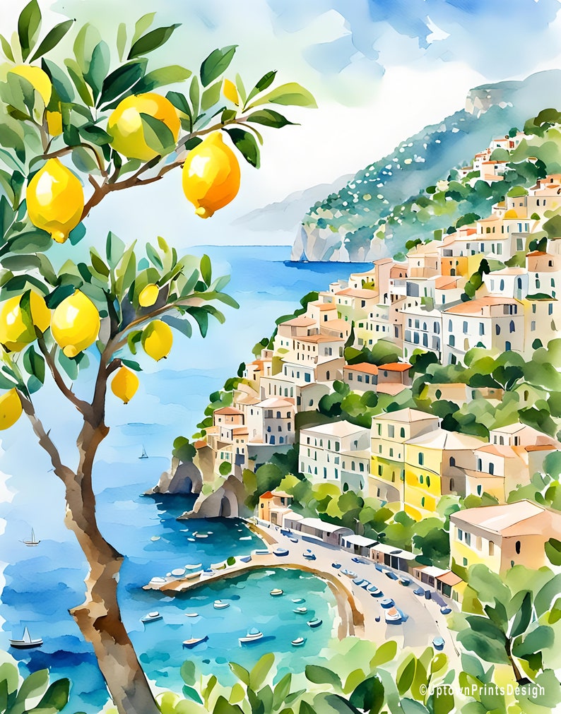 Amalfi Coast Italy Lemon Tree, Coastal Decor, Amalfi Prints, Lemon ...
