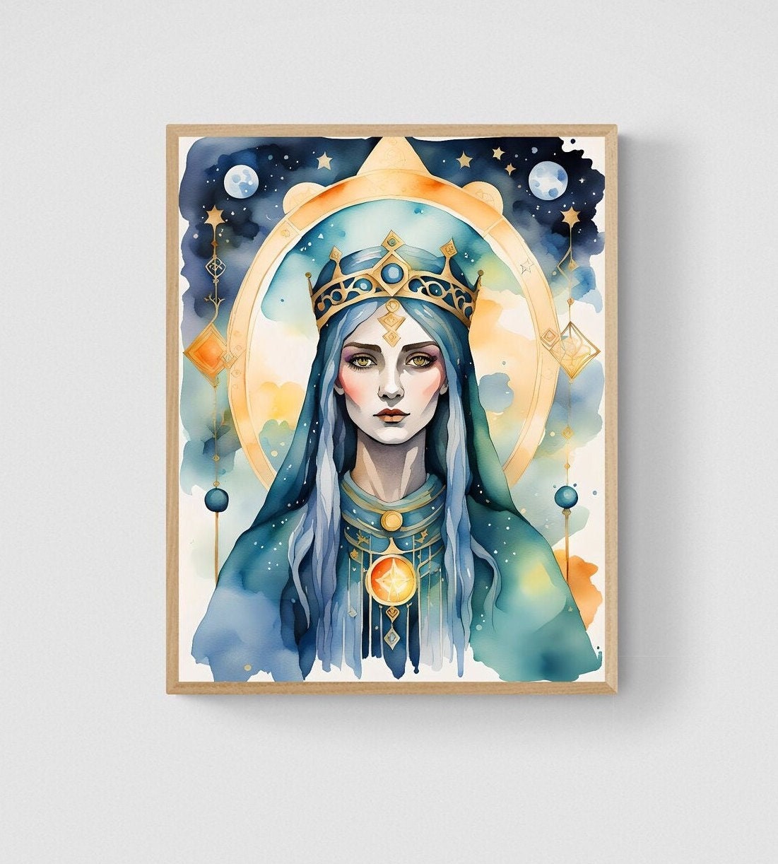 The High Priestess Tarot Art Print, High Priestess Tarot Art, the High ...