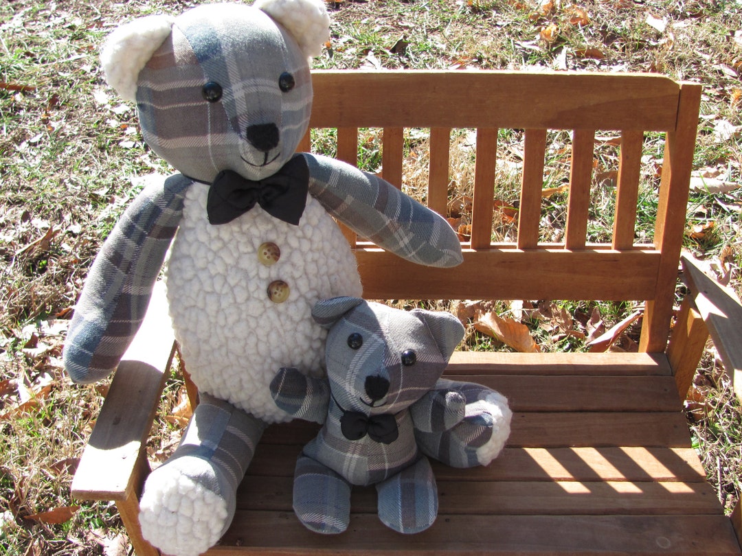 14 Inch Bear and 7 Inch Bear,memory Bear,keepsakebear,bear Made From ...